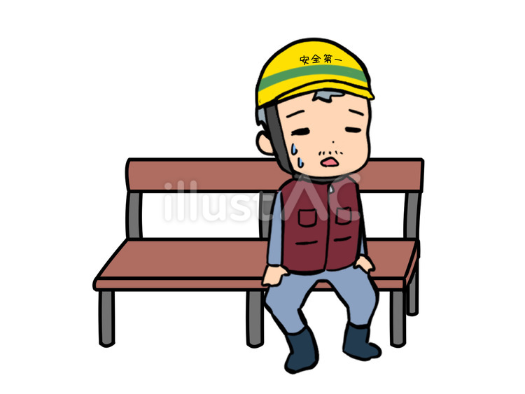 Free Vectors | Illustration of a tired middle-aged construction worker ...