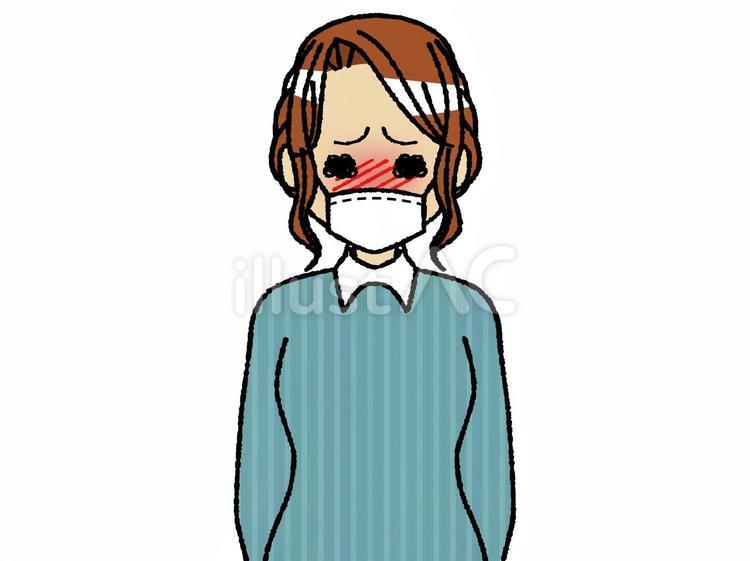 Free Vectors | Woman with hay fever wearing a mask 4