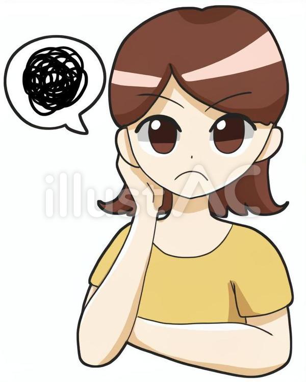 悩む女性イラスト No 2454094/無料イラスト フリー素材なら「イラストac」