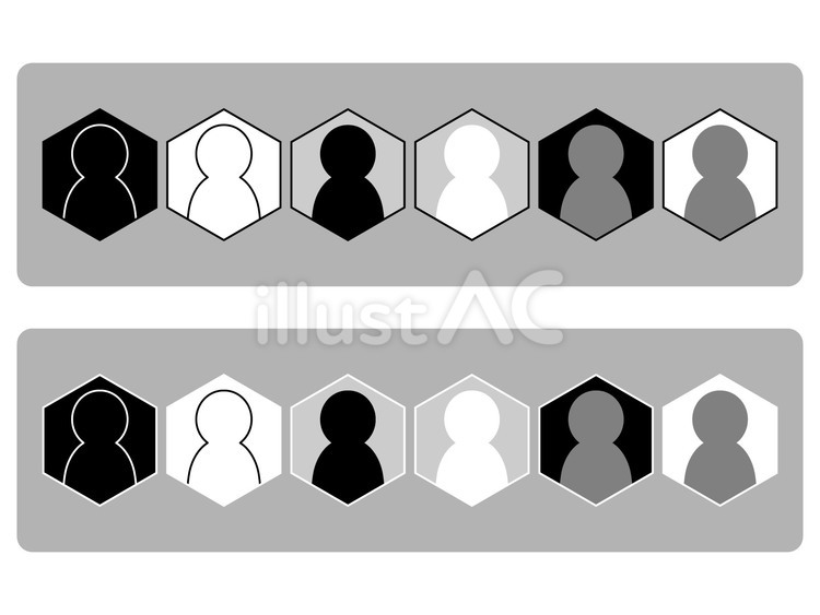 Free Vectors | Human icon variations (with hexagonal frame)