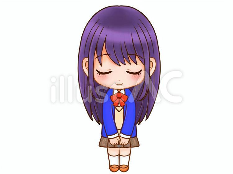 Free Vectors | High school girl bowing _ Chibi character