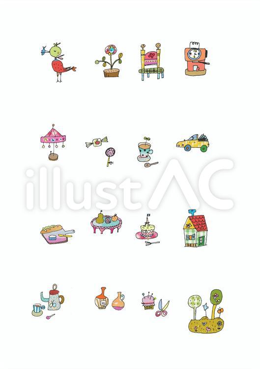 可愛いものたちイラスト - No: 965427｜無料イラスト・フリー素材なら「イラストAC」