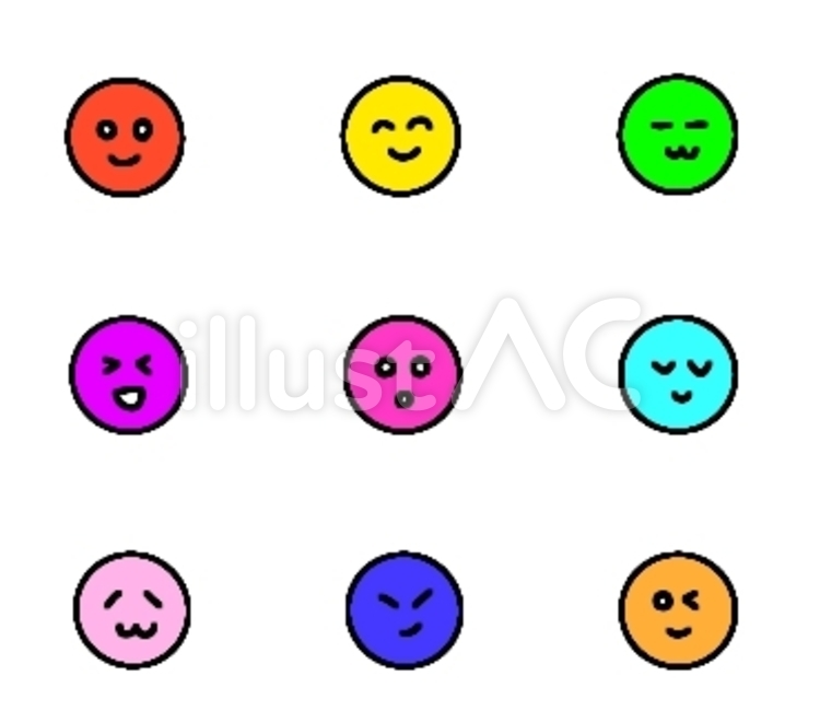 カラフル顔イラスト - No: 22430627｜無料イラスト・フリー素材なら「イラストAC」