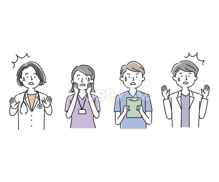 医療従事者の男女_上半身ポーズ09イラスト - No: 27210984｜無料イラスト・フリー素材なら「イラストAC」
