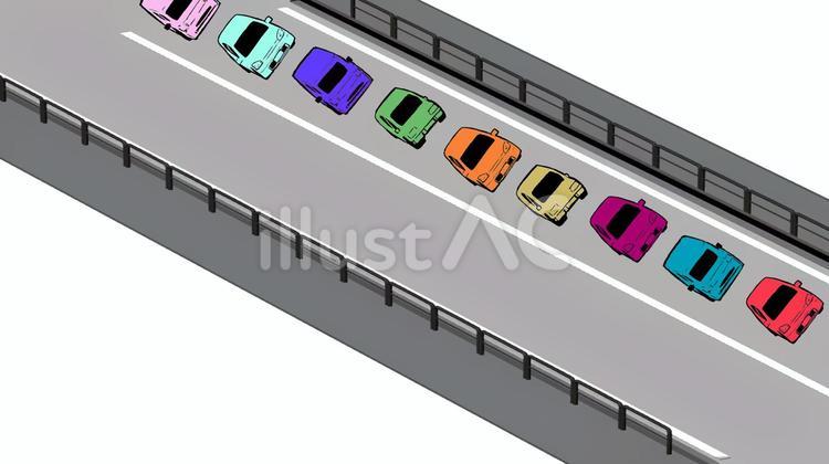 車が渋滞している道路の様子イラスト No 24794998｜無料イラスト・フリー素材なら「イラストac」