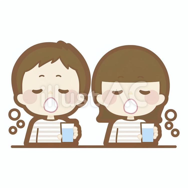 子ども うがいイラスト - No: 2124558｜無料イラスト・フリー素材なら「イラストAC」