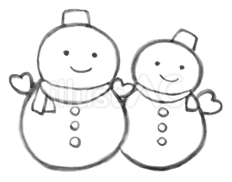 ゆきだるま1イラスト - No: 1261832｜無料イラスト・フリー素材なら「イラストAC」