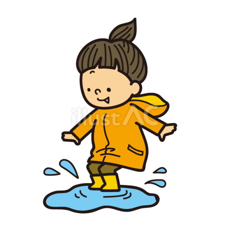 Free Vectors | girl jumping in puddle