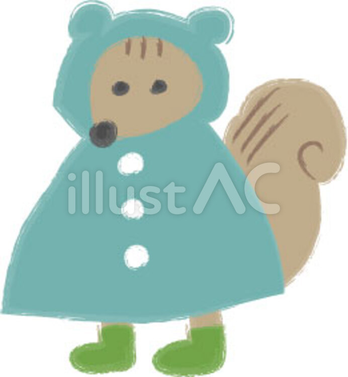 雨の日-リスイラスト - No: 1513737｜無料イラスト・フリー素材なら「イラストAC」