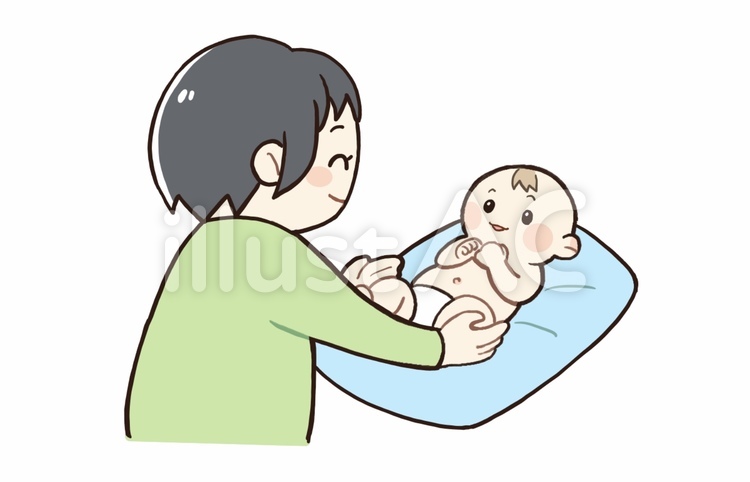【育児】オムツ替えのイラスト【ママ】イラスト No 22861251|無料イラスト・フリー素材なら「イラストac」