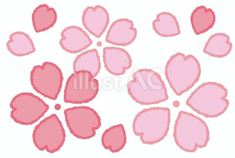 クレヨンラインの桜の花アイコンイラストイラスト No 23588047/無料イラスト フリー素材なら「イラストac」